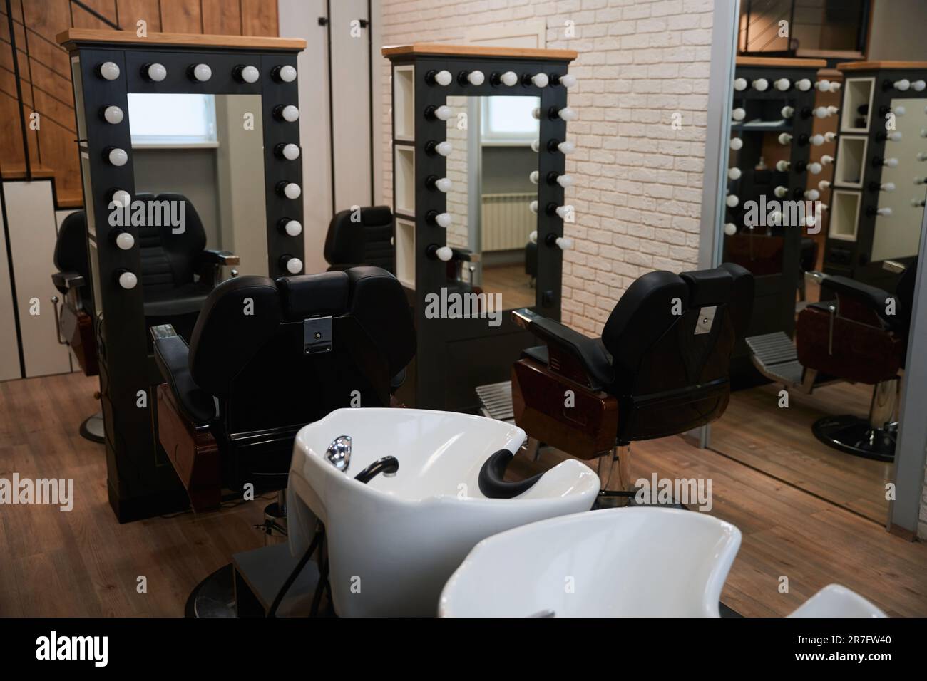 Modern barbershop room with a minimalist interior Stock Photo - Alamy