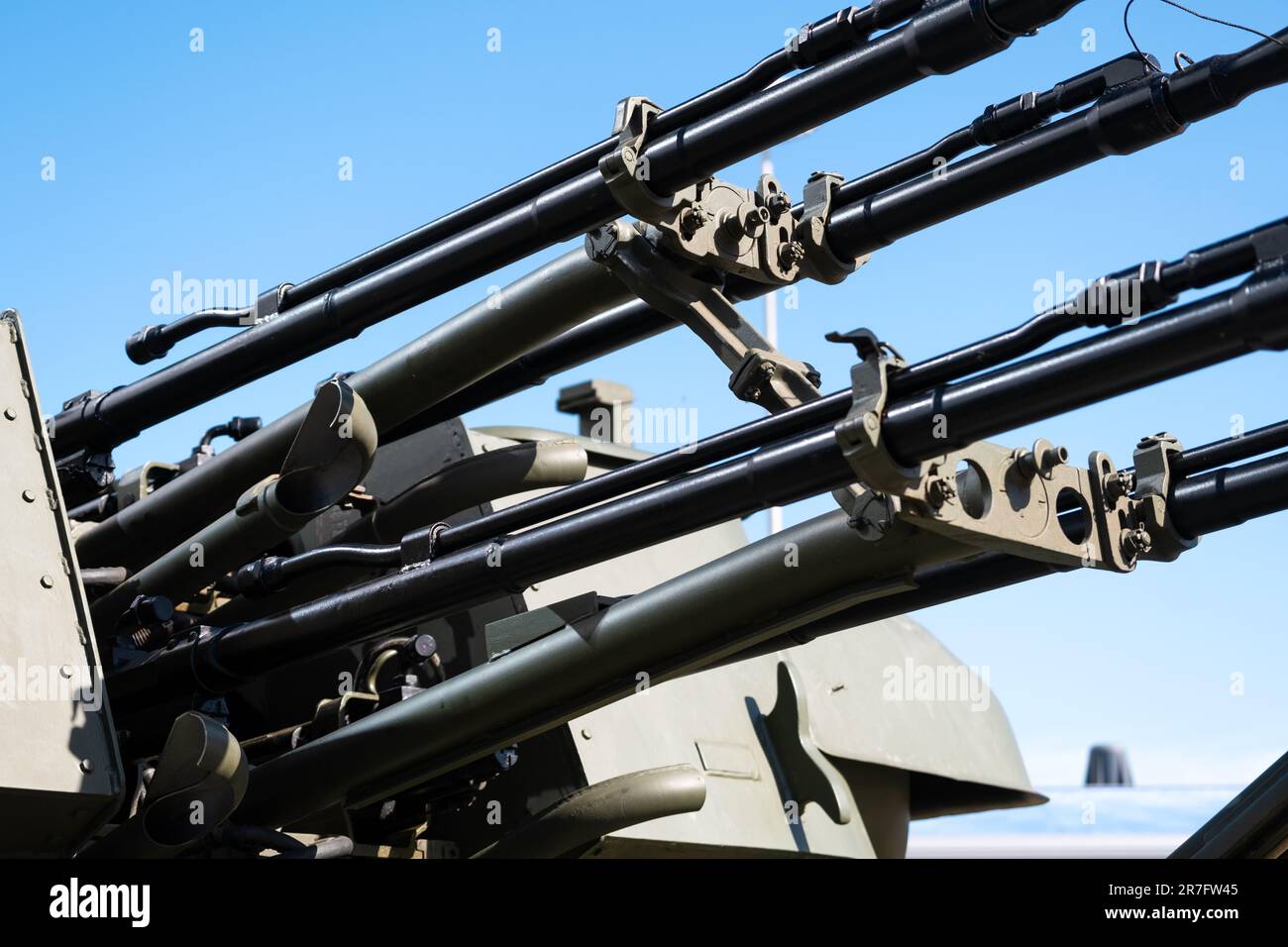 Heavy machine gun on a military vehicle, modern military equipment ...