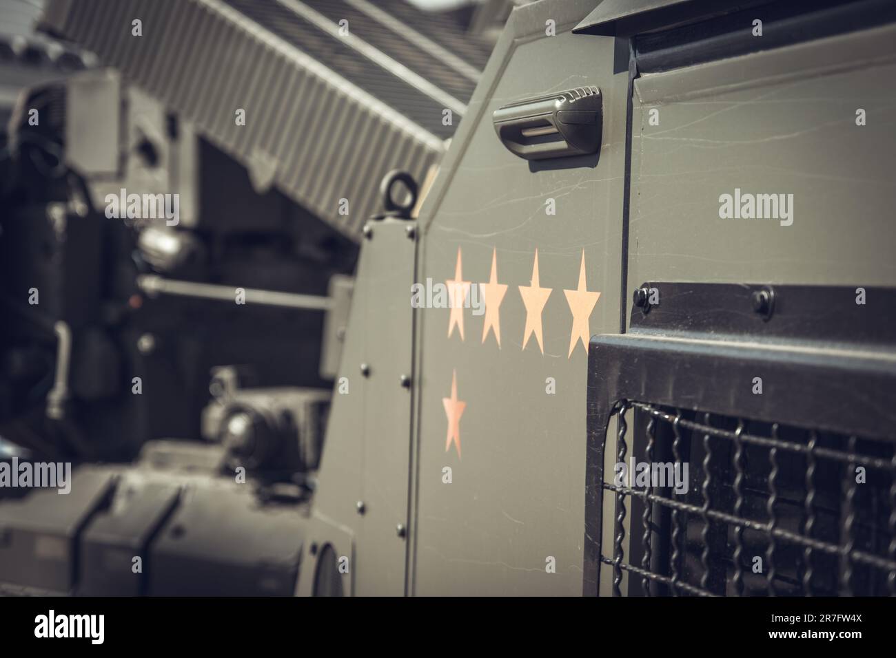 Modern armored vehicle close-up, modern military equipment, heavy ...