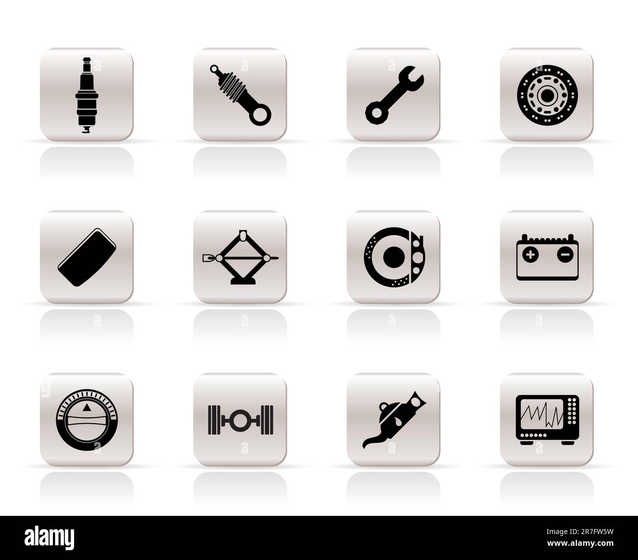 Realistic Car Parts and Services icons - Vector Icon Set 1 Stock Vector ...