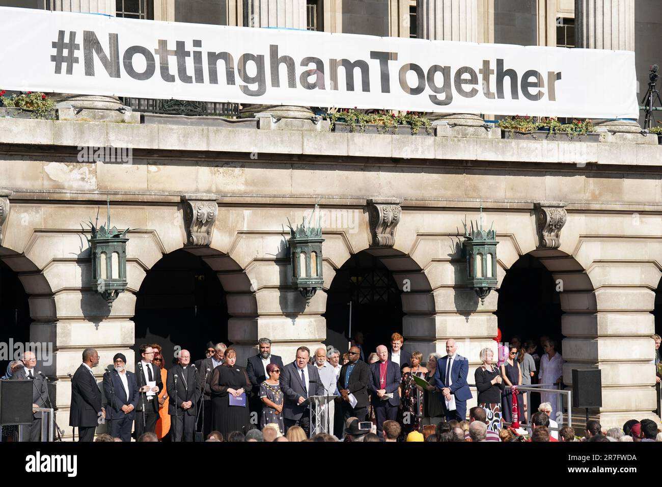 Councillor David Mellen speaks as he attends a vigil in Old Market ...