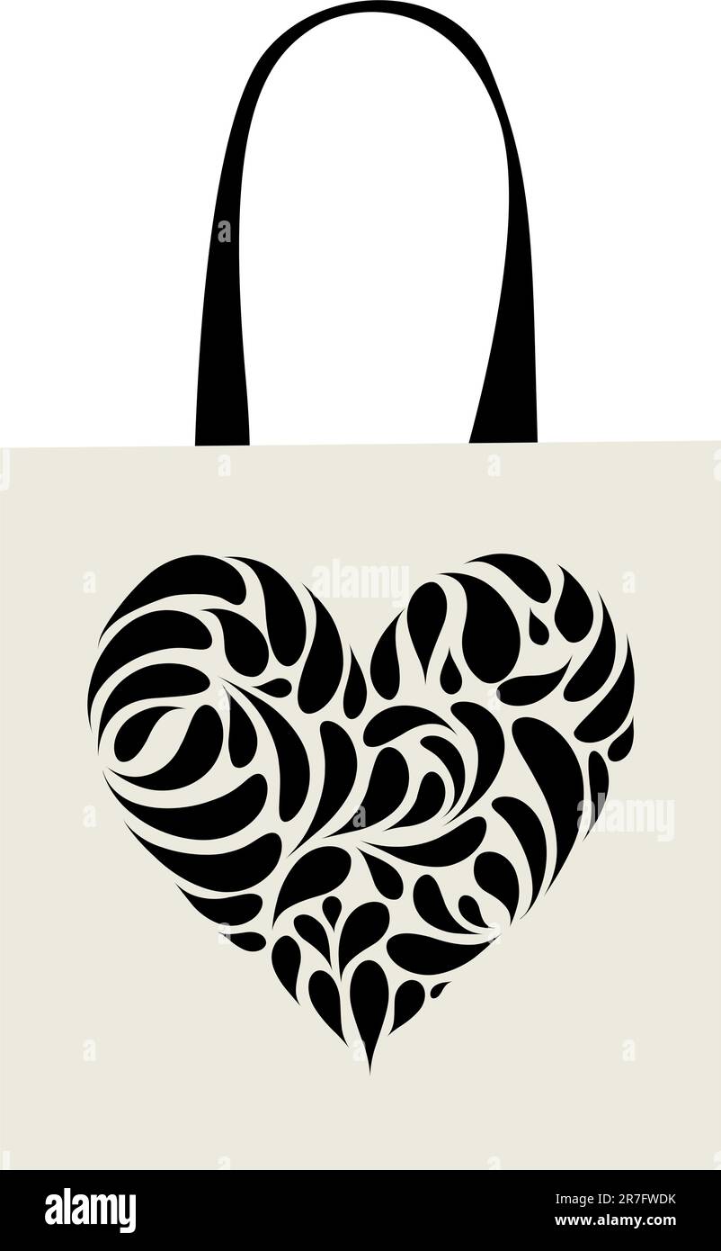 Gift bag with heart Stock Vector Images - Alamy