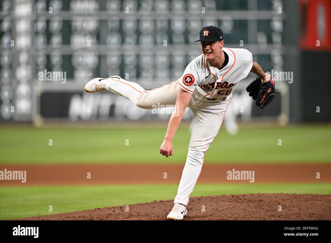 Houston Astros starting pitcher Hunter Brown (58) in the top of the ...