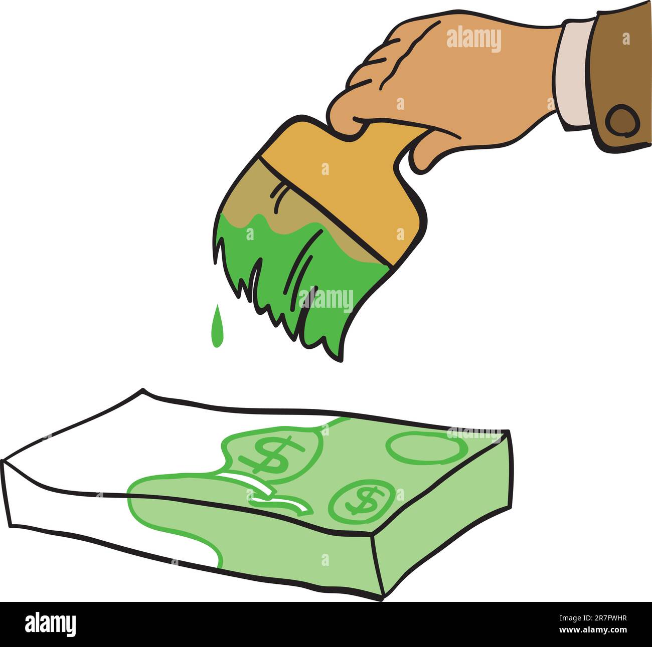Arm with Brush Coloring Money Stock Vector Image & Art - Alamy