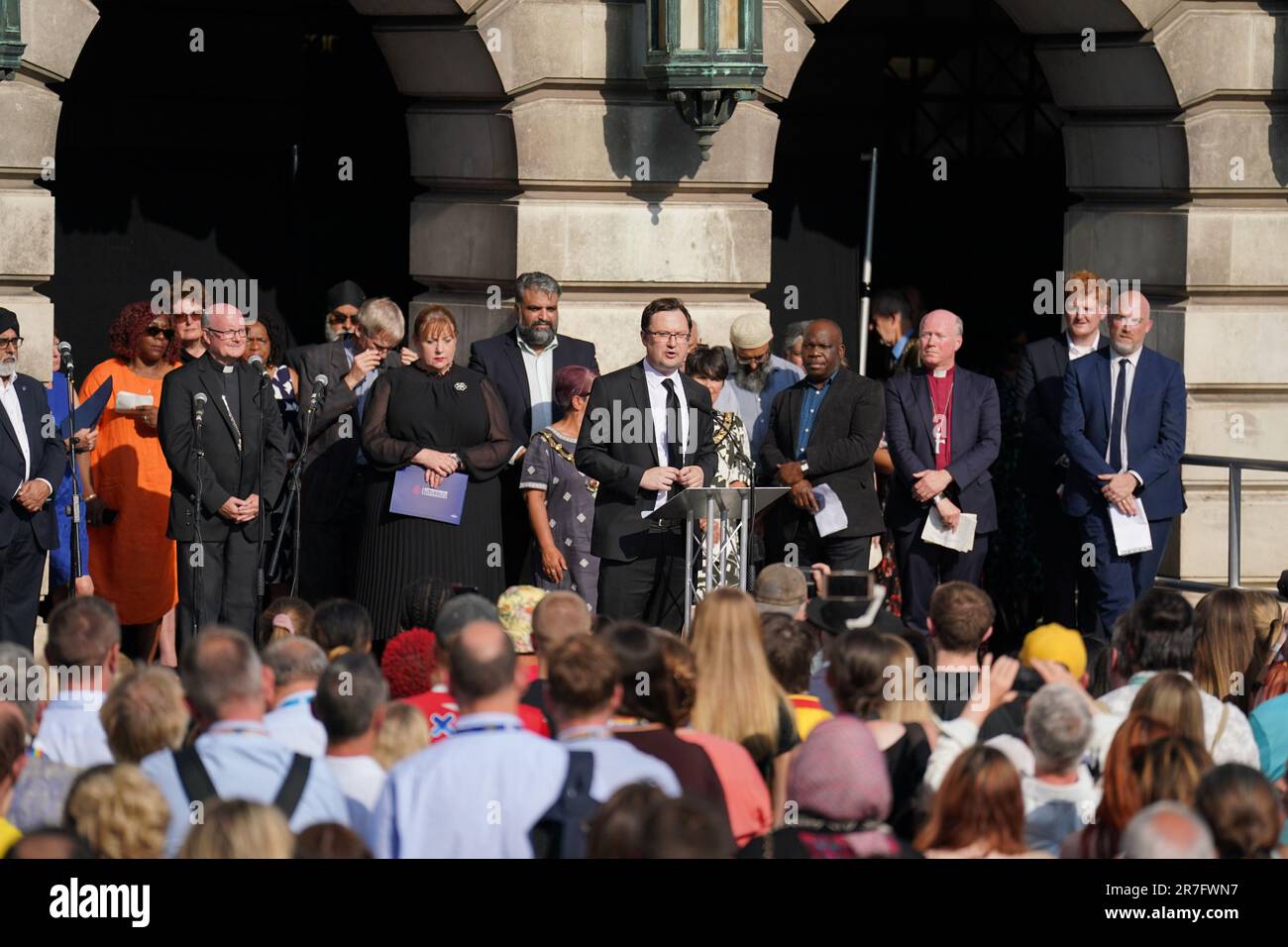 Alex Norris MP speaks as he attends a vigil in Old Market Square ...