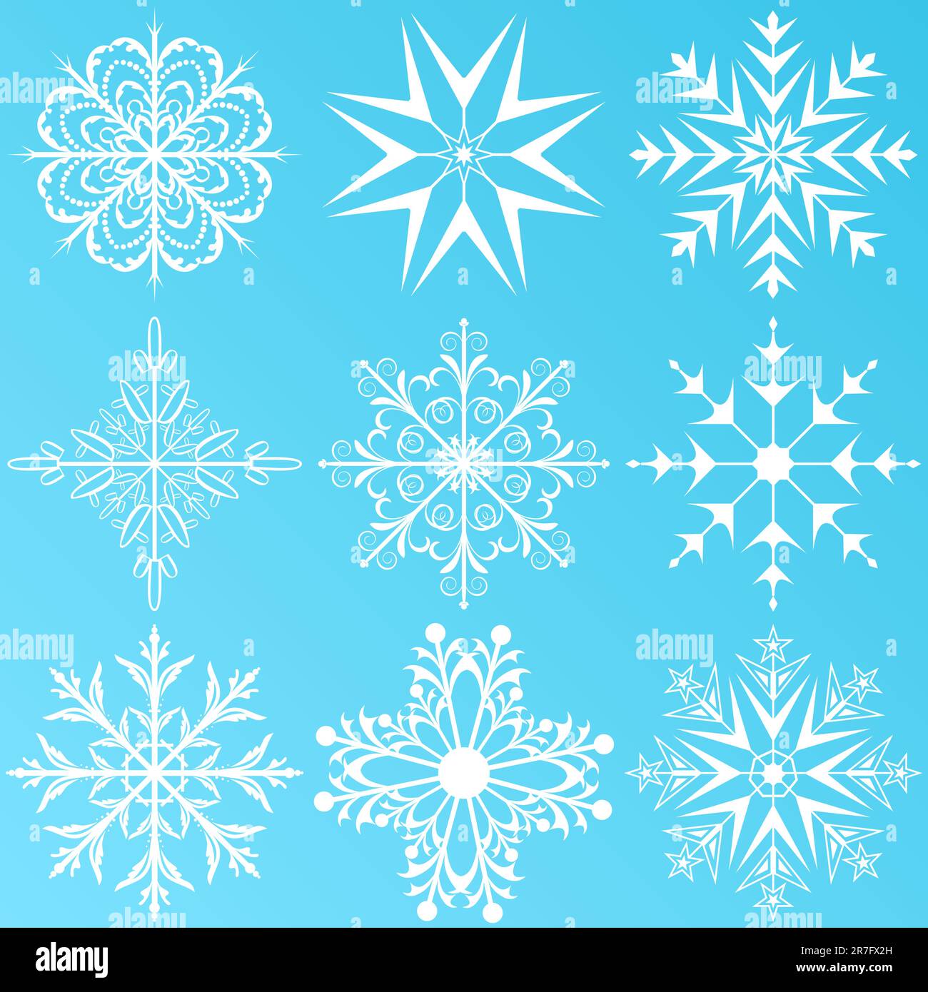 Illustration set variation snowflakes isolated - vector Stock Vector ...