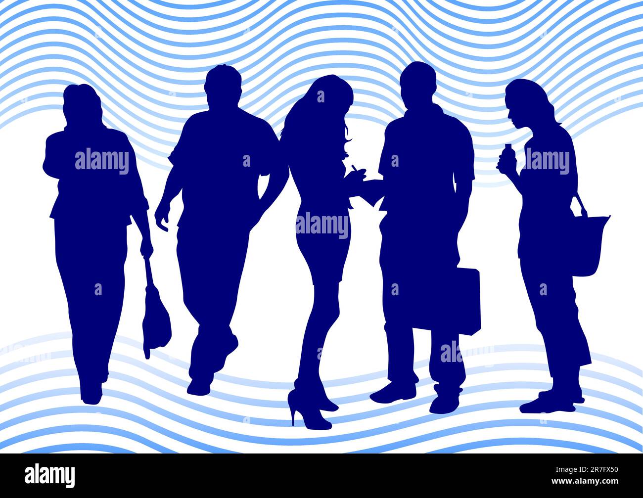 Vector drawing crowds people on street Stock Vector Image & Art - Alamy