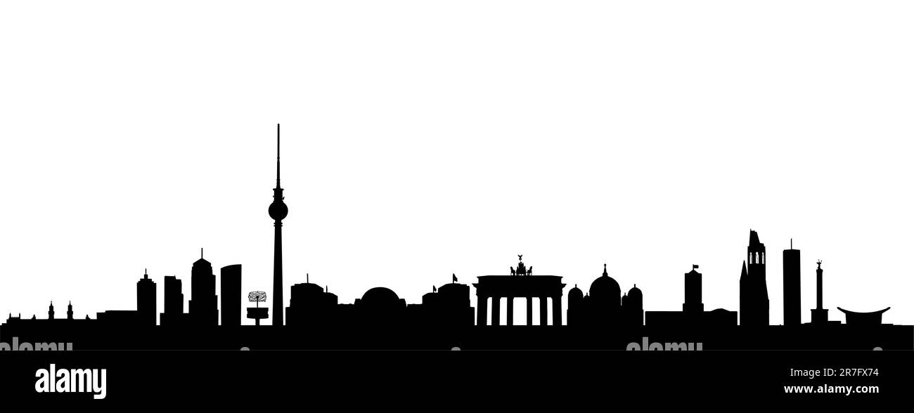 detailed vector skyline of Berlin Stock Vector Image & Art - Alamy
