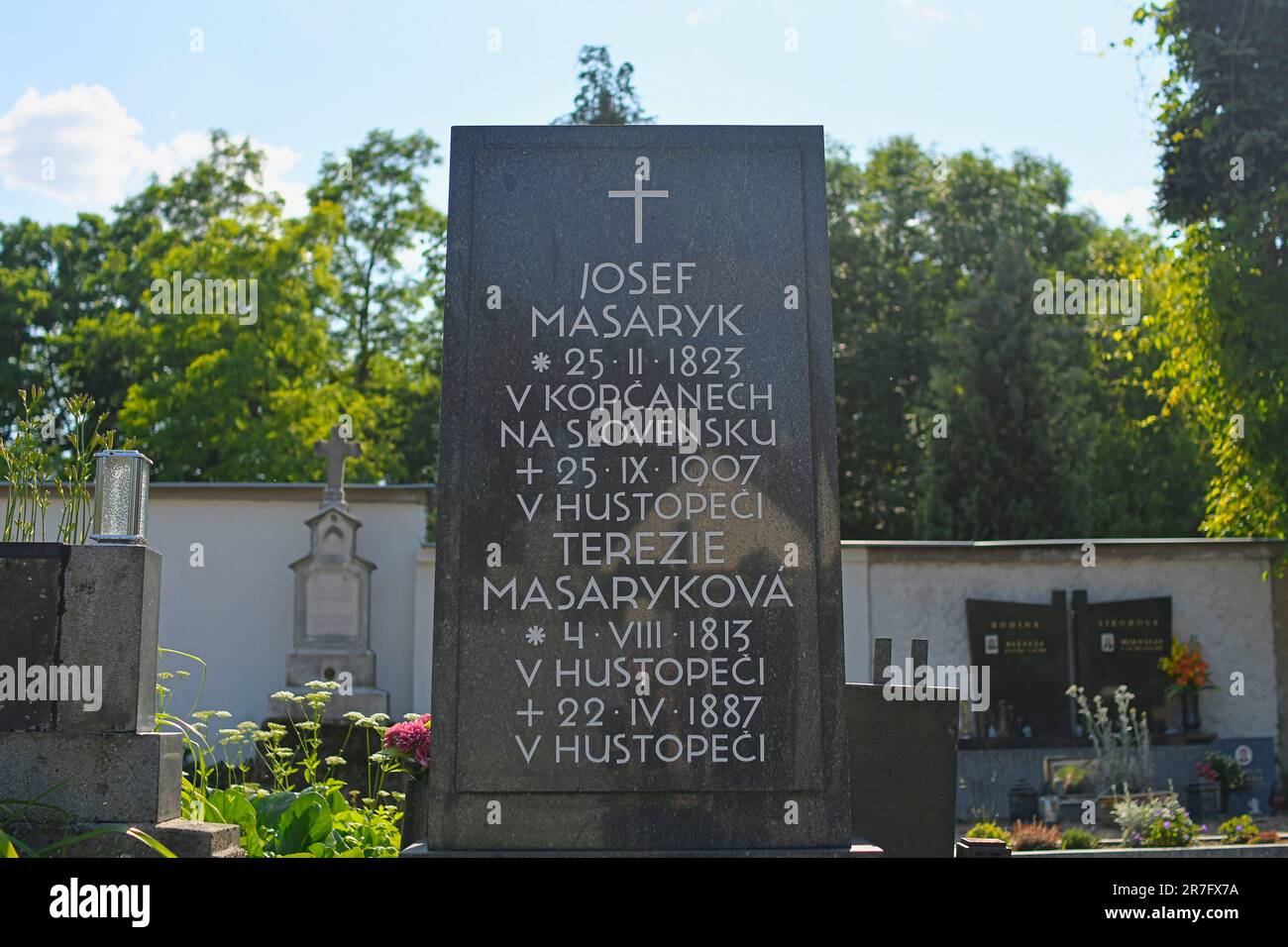 The grave of parents Tomas Garrigue Masaryk. Masaryk was first ...