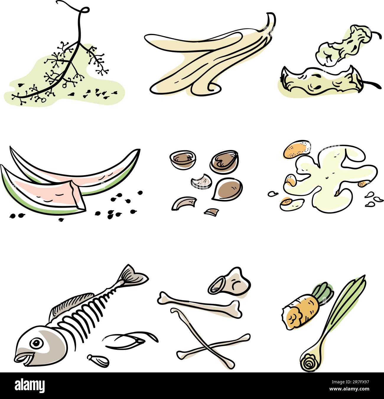 Food leftovers plate Stock Vector Images - Alamy