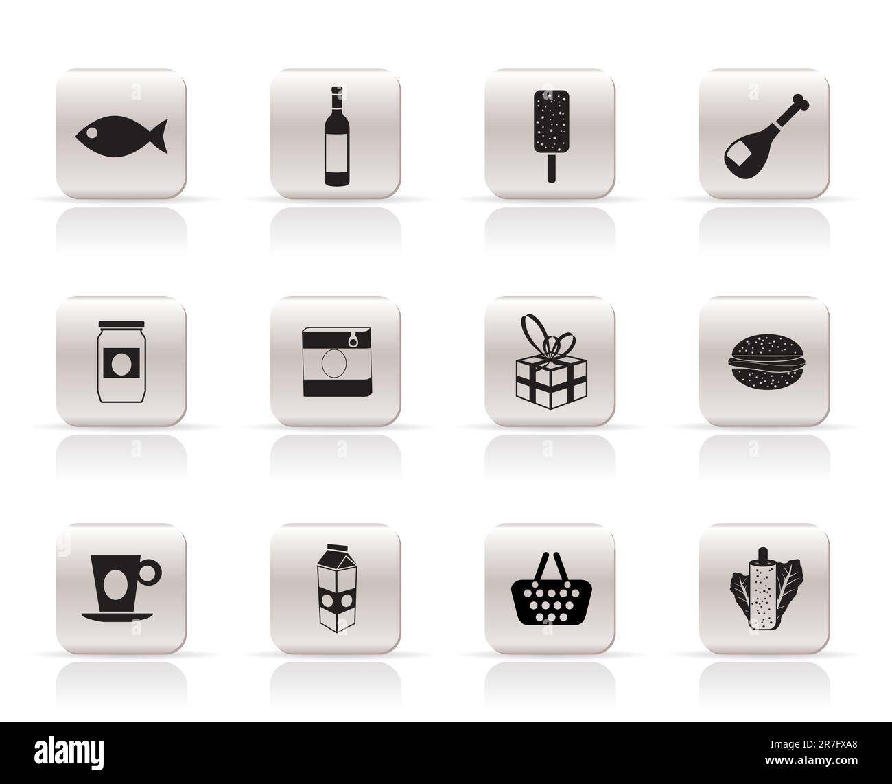 Shop, food and drink icons 1 - vector icon set Stock Vector Image & Art ...
