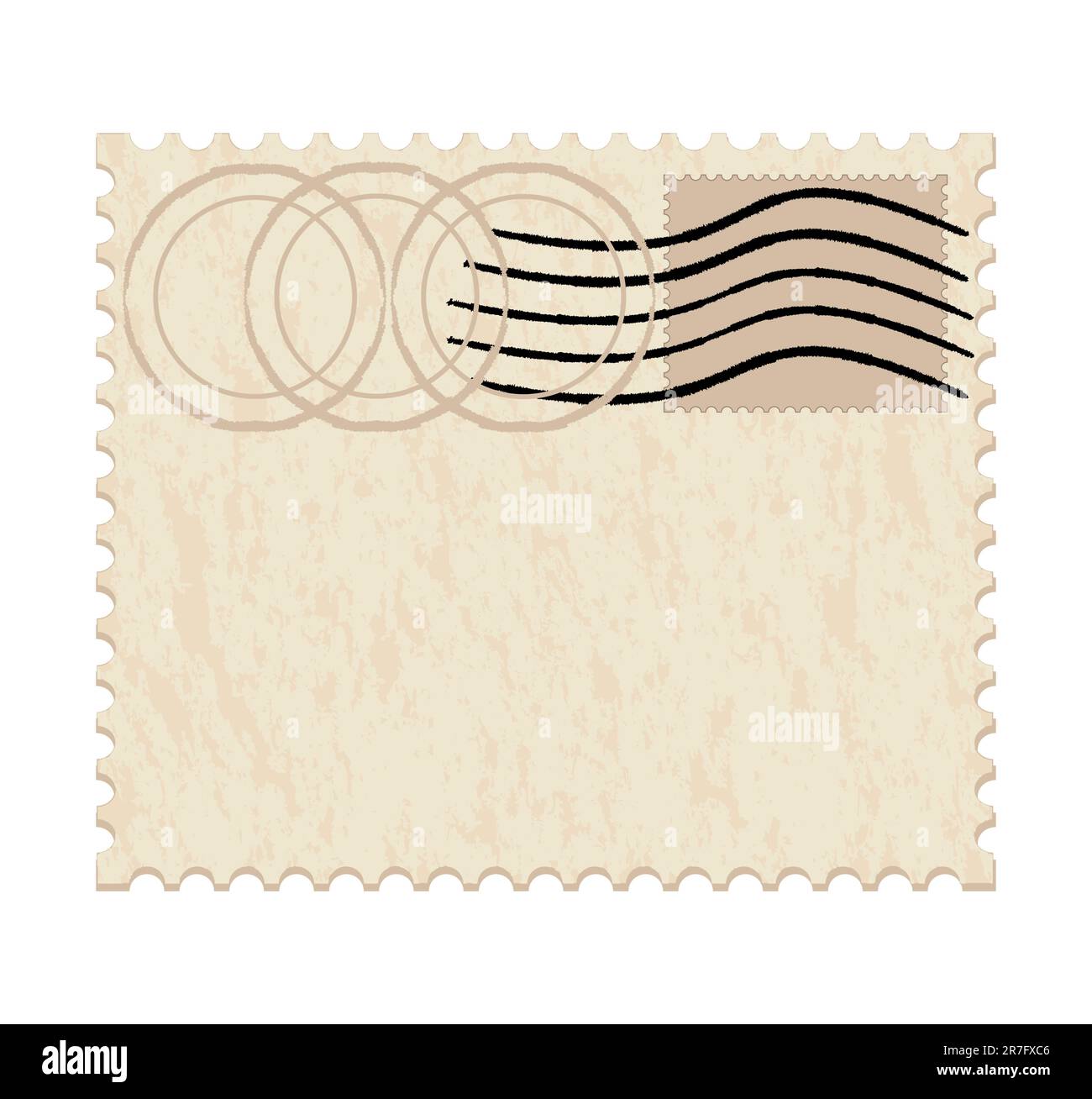 vector illustration of a blank grunge post stamp on white background ...