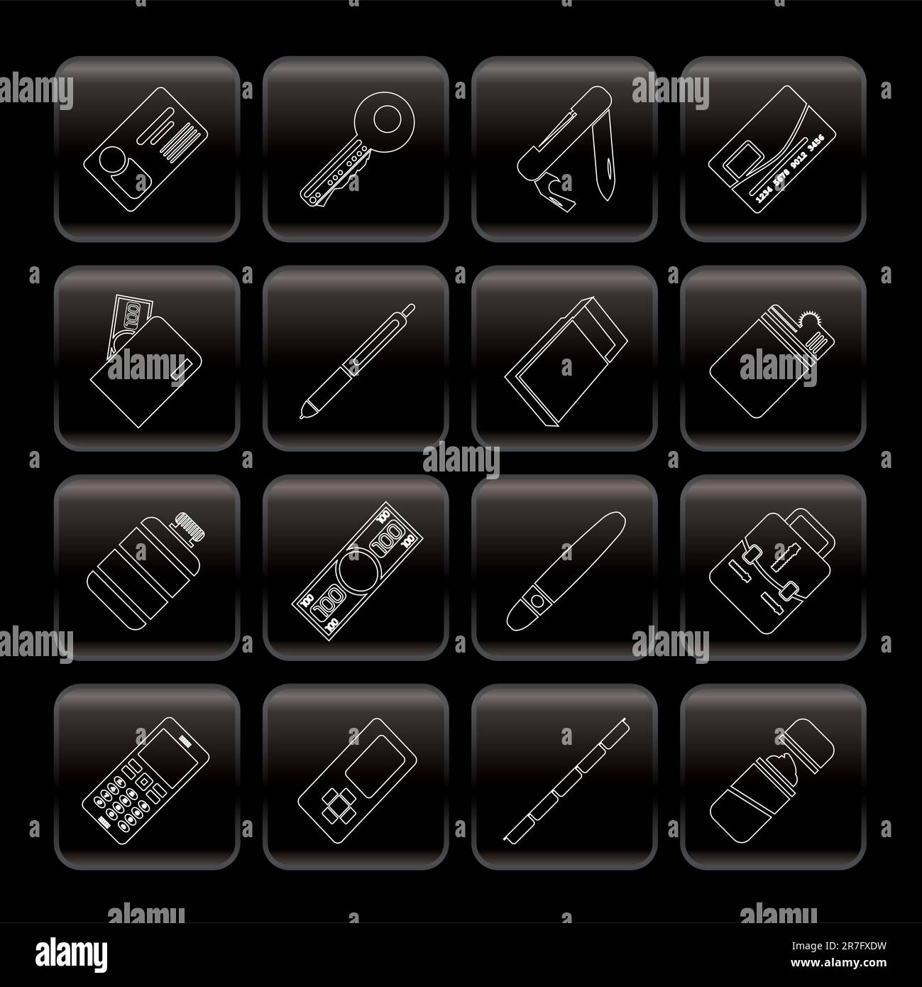 Line Vector Object Icons - Vector Icon Set Stock Vector Image & Art - Alamy