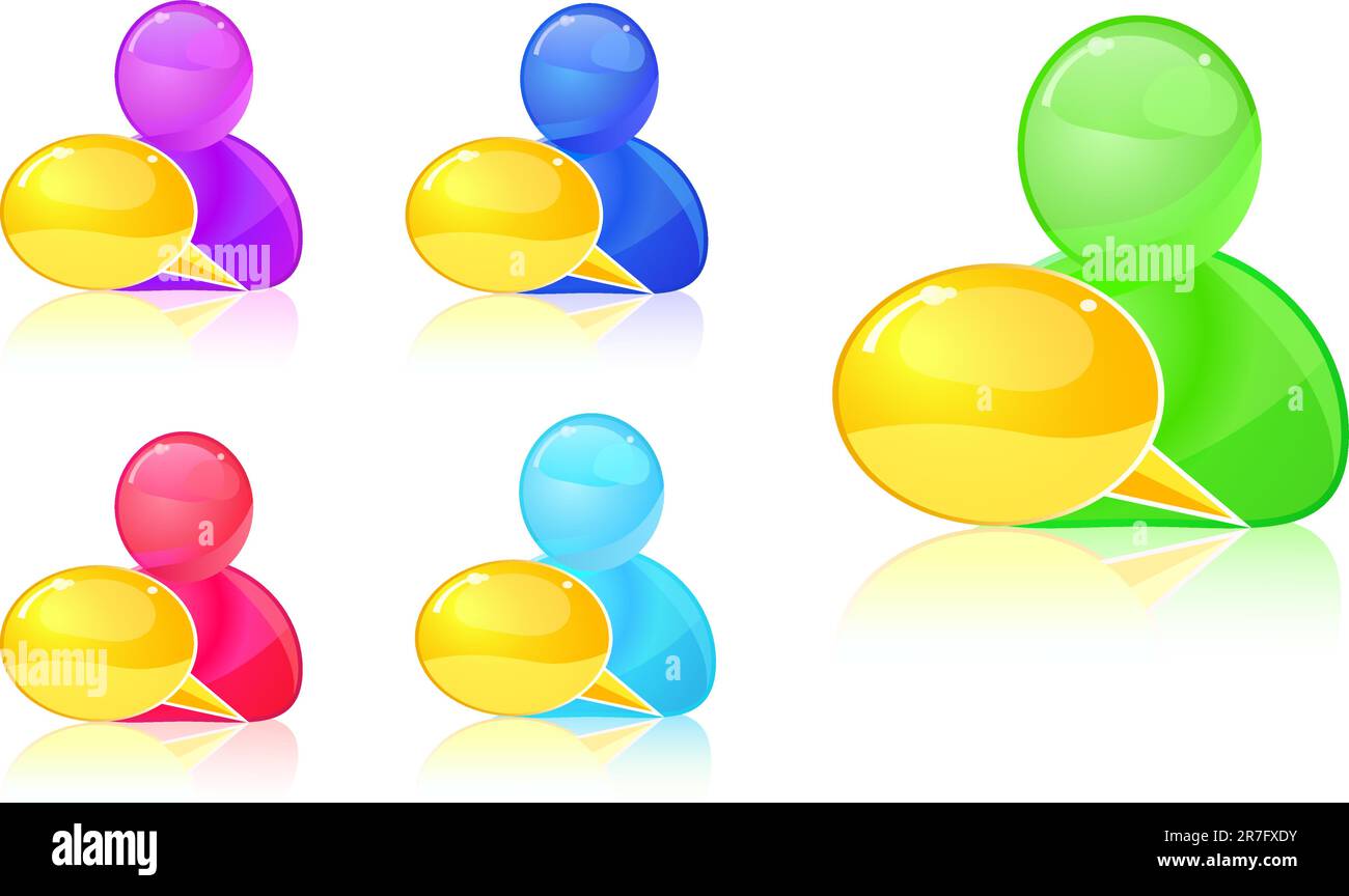 colorful people with dialog box icon set. eps10 Stock Vector Image ...