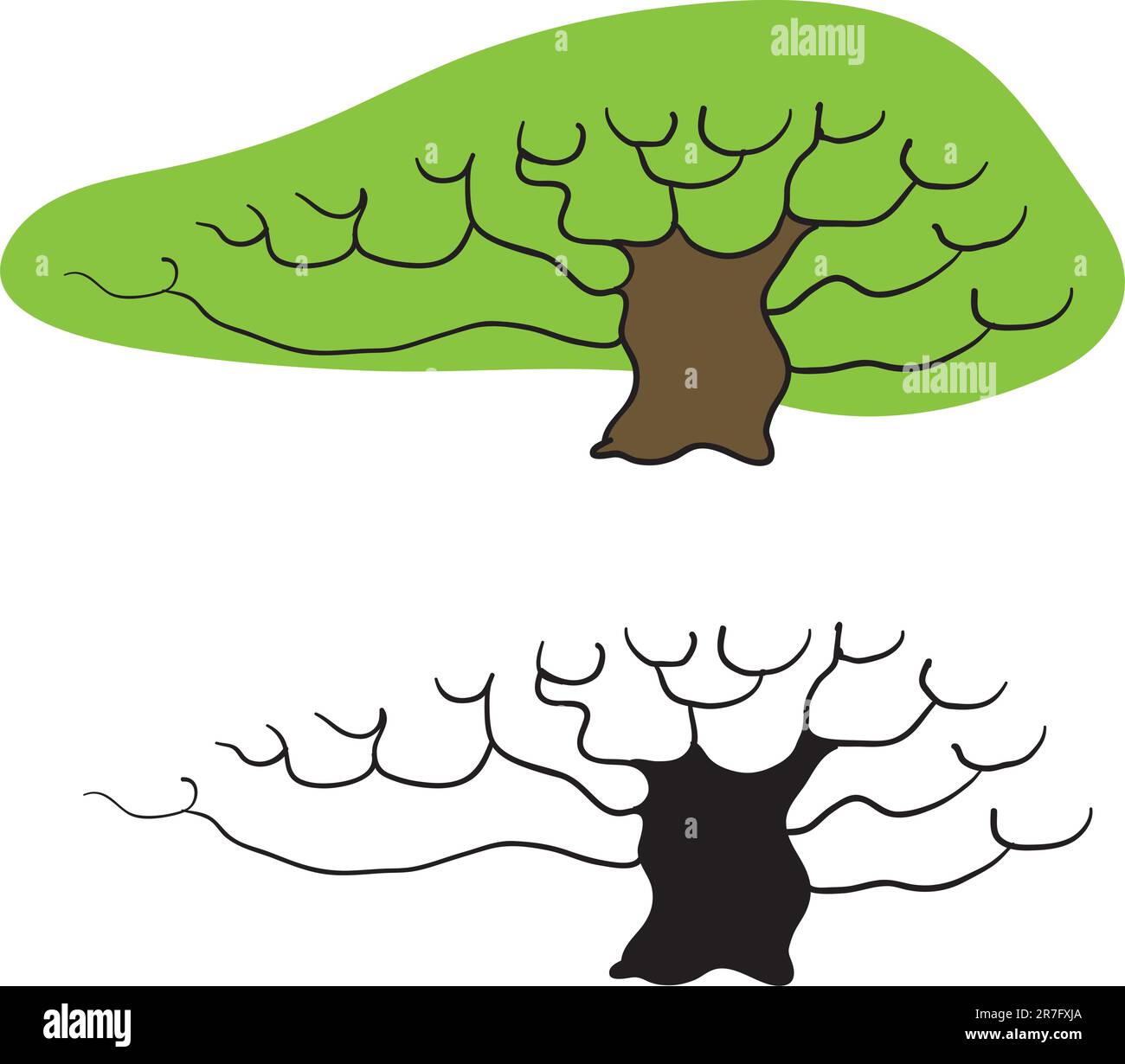 Large lonely tree Stock Vector Images - Alamy