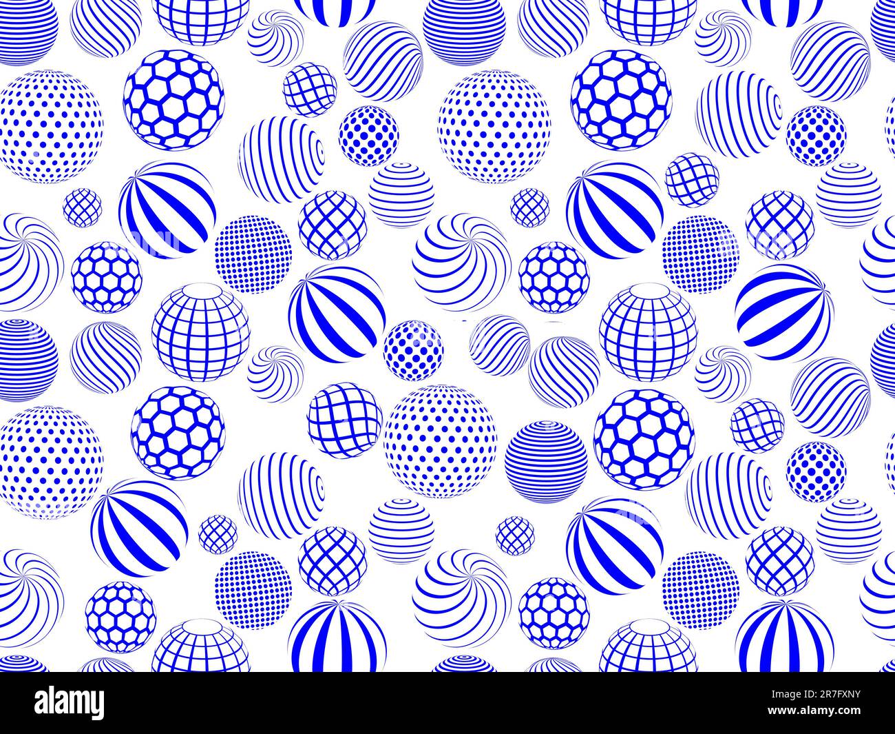abstract blue round globe seamless pattern isolated on white background ...