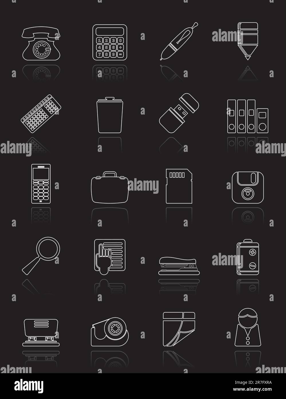 Office folder paper pencil Black and White Stock Photos & Images - Alamy