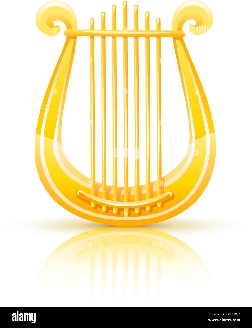 greek golden lyre vector illustration isolated on white background ...