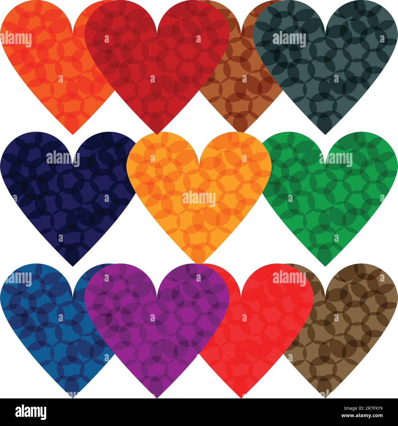 vector variety of bright hearts, clipping masks, eps10 Stock Vector ...