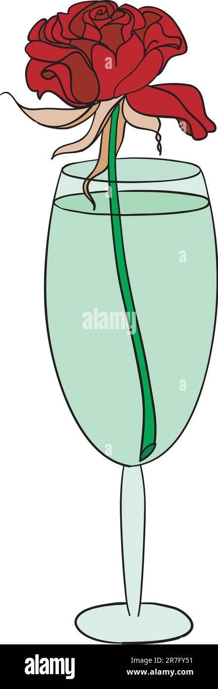 Rose in Glass Stock Vector Image & Art - Alamy