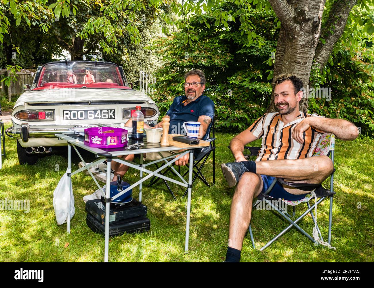 Vintage Car Display at the East Budleigh Scarecrow Festival Stock Photo ...