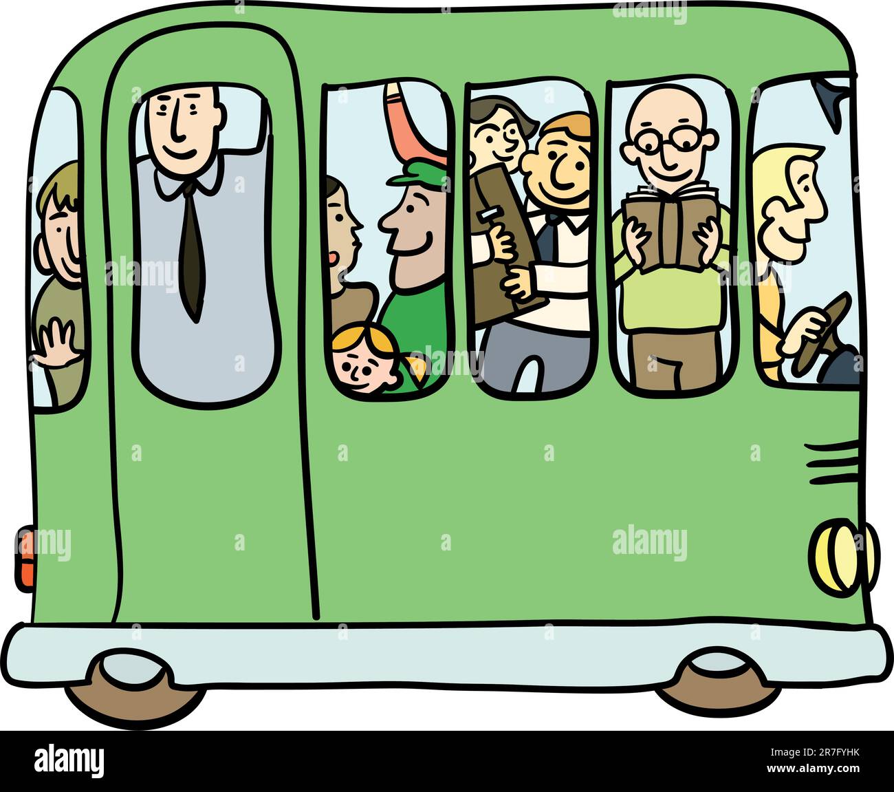 Mom child bus travel Stock Vector Images - Alamy