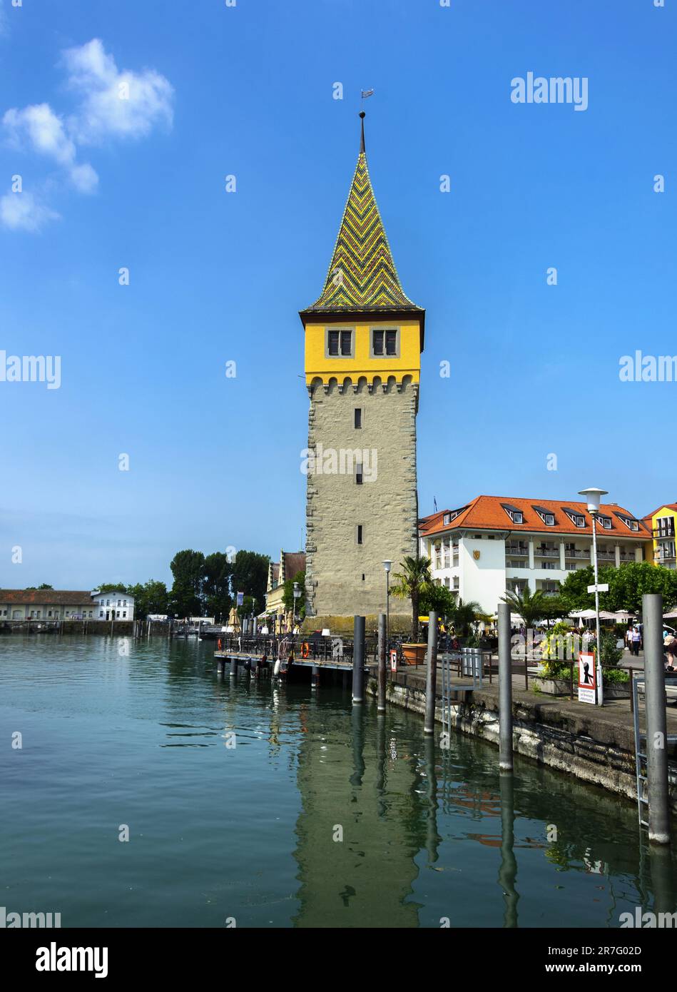 Historic center of Lindau with Mangturm tower, Germany Stock Photo - Alamy