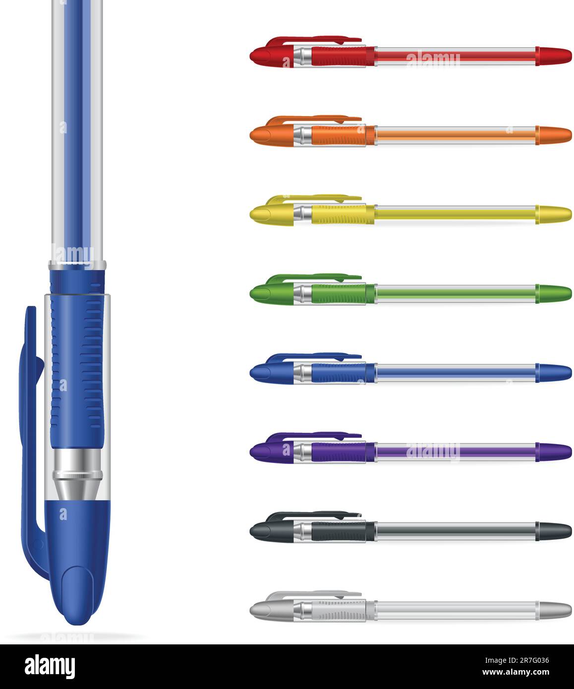 Ballpoint pens on a white background. Vector illustration #1 Stock ...