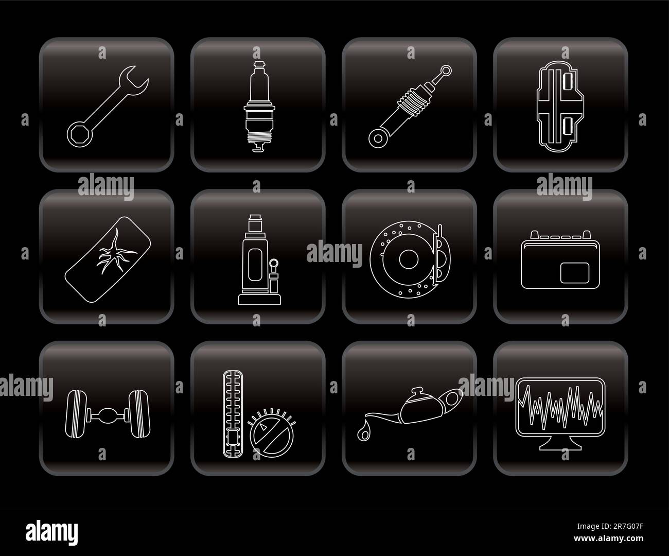 Car Parts and Services icons - Vector Icon Set 1 Stock Vector Image ...