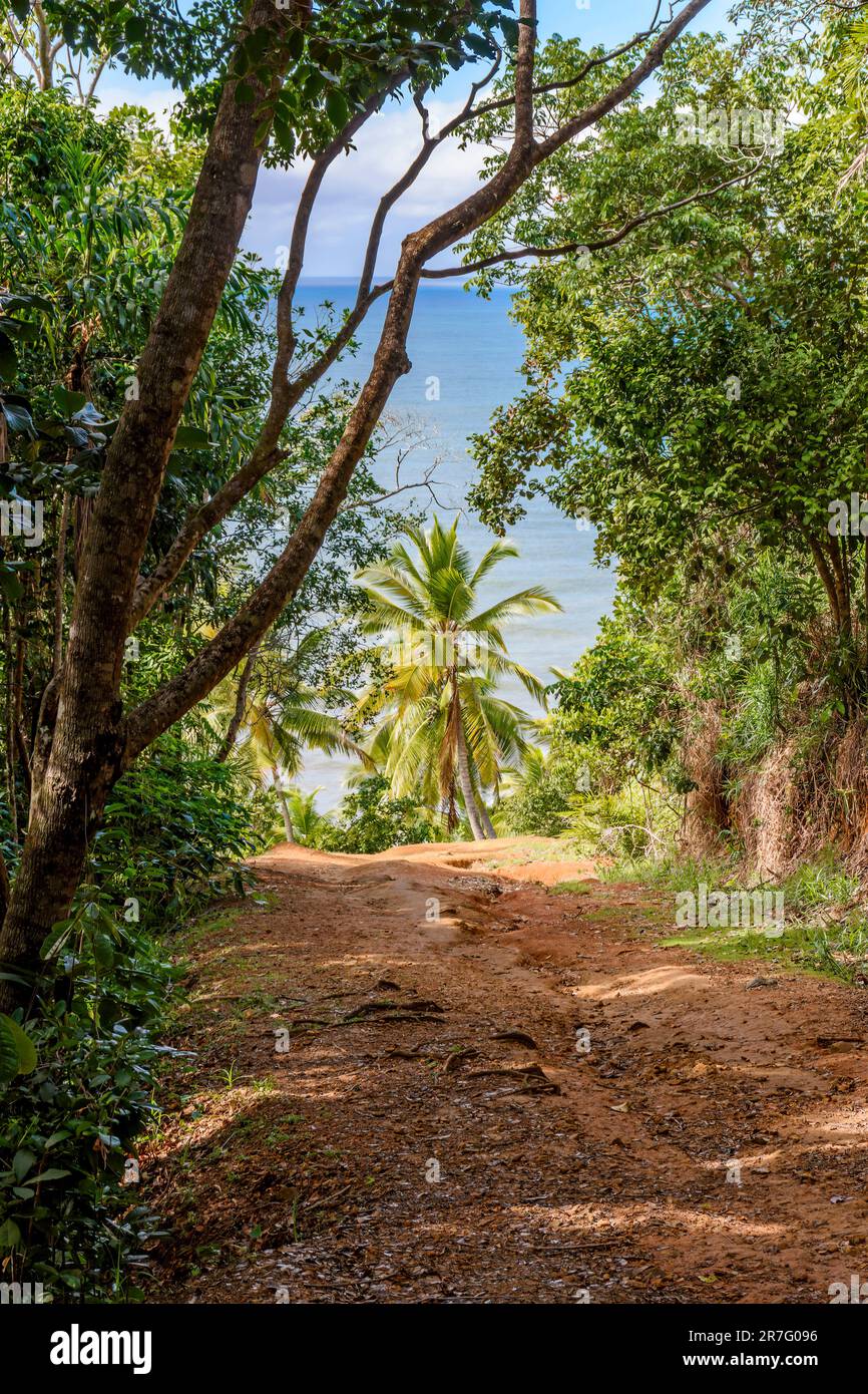 Arrival at Prainha, a small beach surrounded by preserved tropical ...