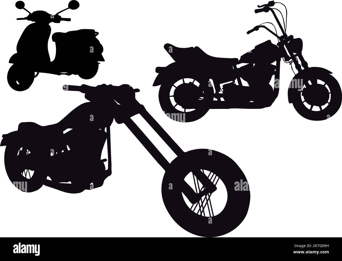 set of motorbike silhouettes, vector illustration Stock Vector Image ...