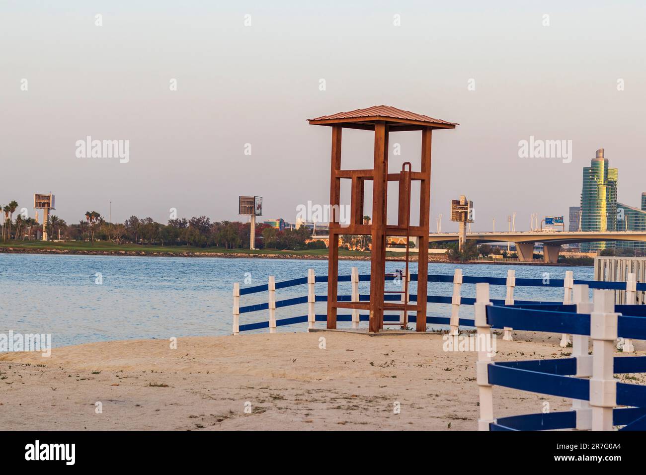 Shot of the lifeguard watchtower on the beach Stock Photo - Alamy