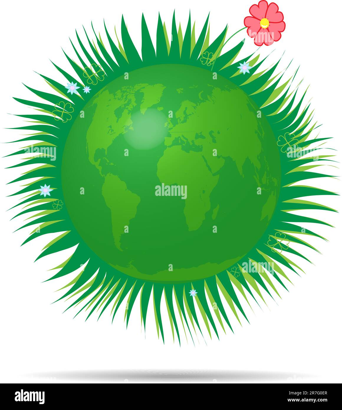 World map green flowers hi-res stock photography and images - Alamy