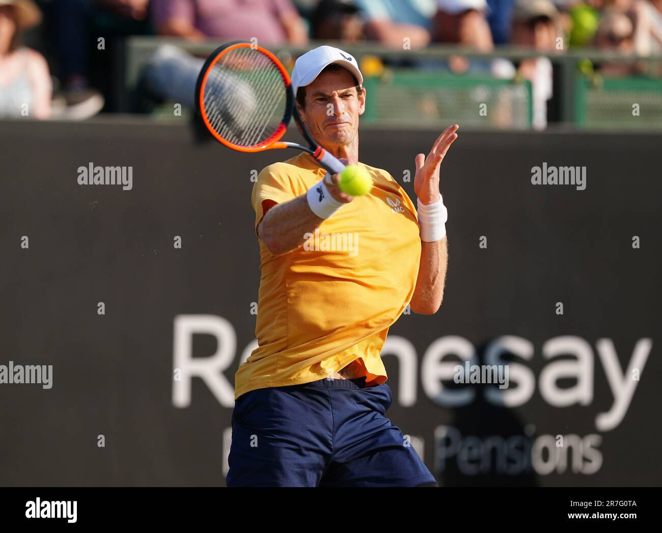 Andy Murray in action against Hugo Grenier (not pictured) during his ...