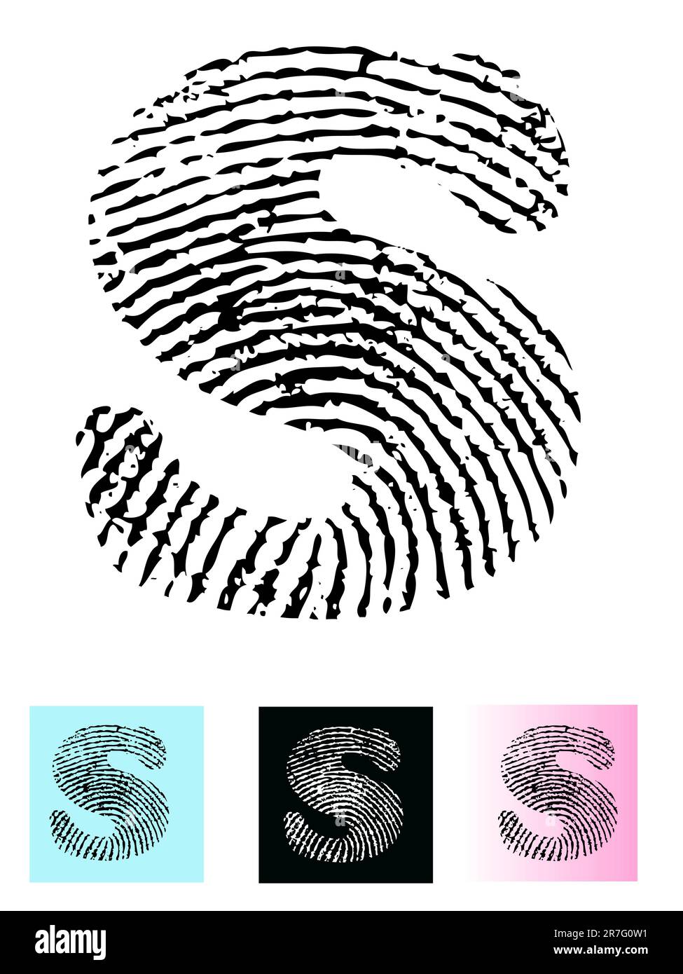 Fingerprint Alphabet Letter S (Highly detailed Letter - transparent so ...