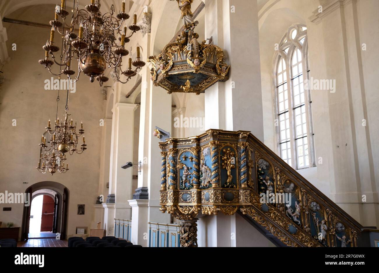 The interior of Lestene Lutheran Church (1703), the greatest ensemble ...