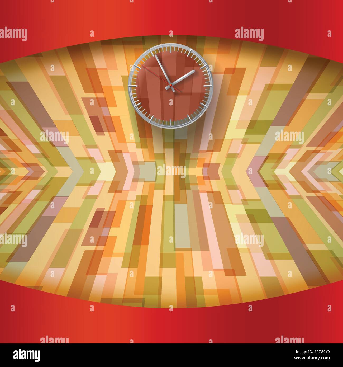 abstract red background with clock on stripes Stock Vector Image & Art ...