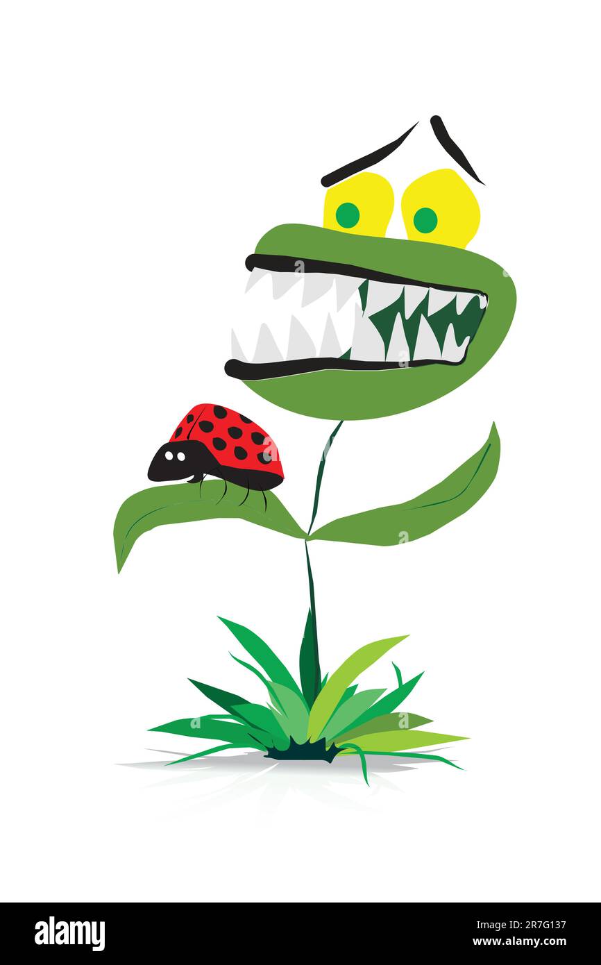 funny carnivorous plant cartoon Stock Vector Image & Art - Alamy