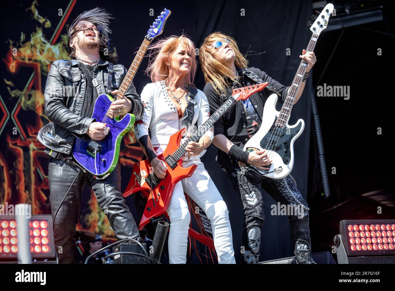 Solvesborg, Sweden. 08th, June 2023. The American vocalist and guitarist Lita Ford performs a ...