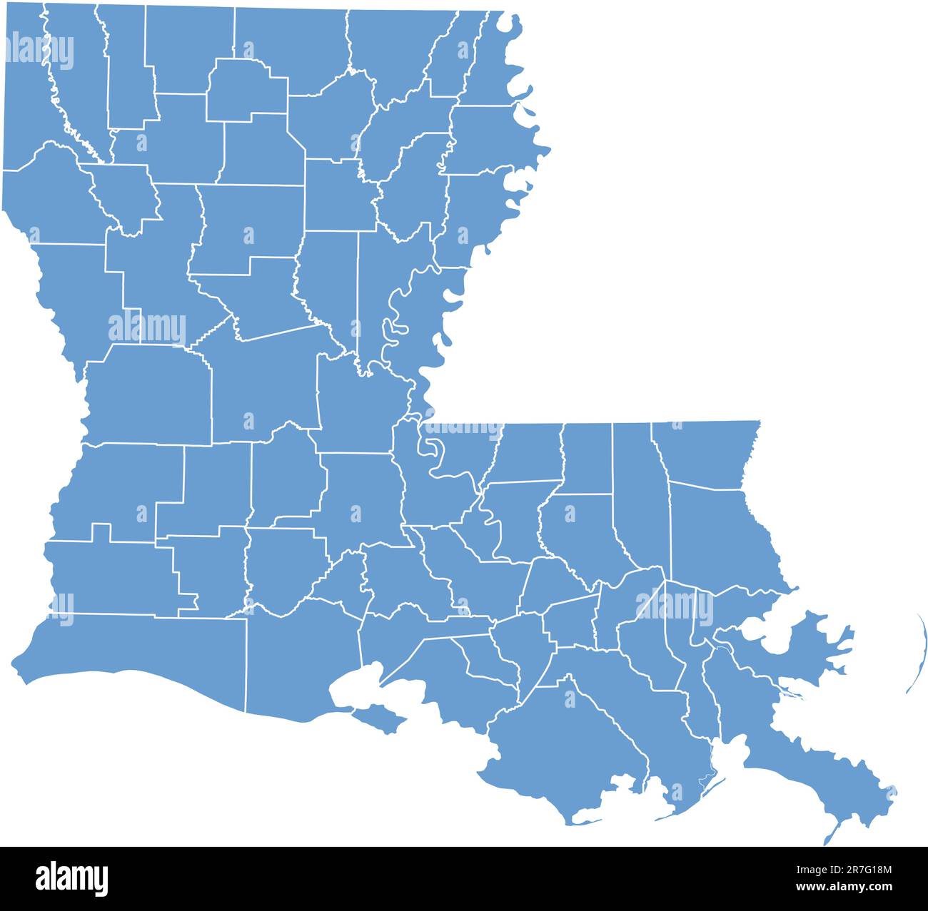 Louisiana map by counties Stock Vector Image & Art - Alamy