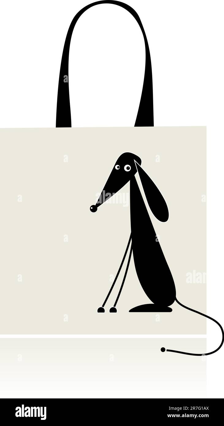 Funny puppy, design of shopping bag Stock Vector Image & Art - Alamy