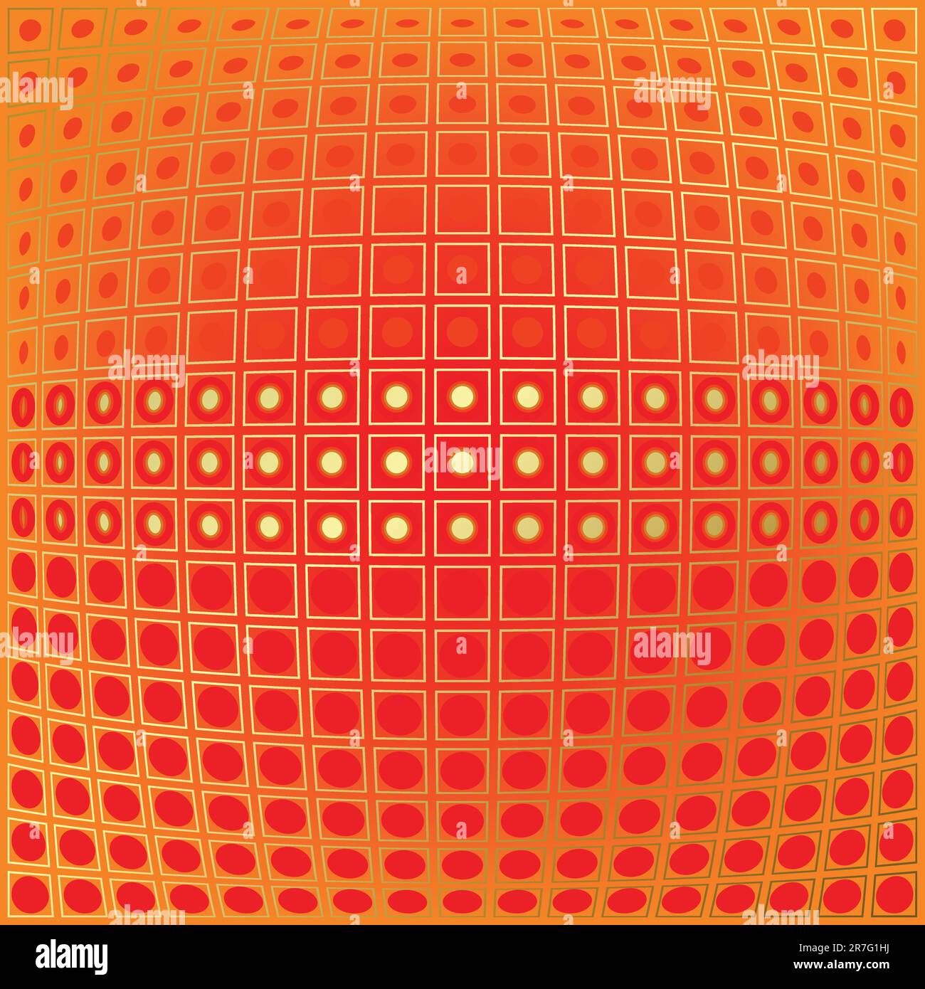 abstract orange background dots with fish eye effect Stock Vector Image ...