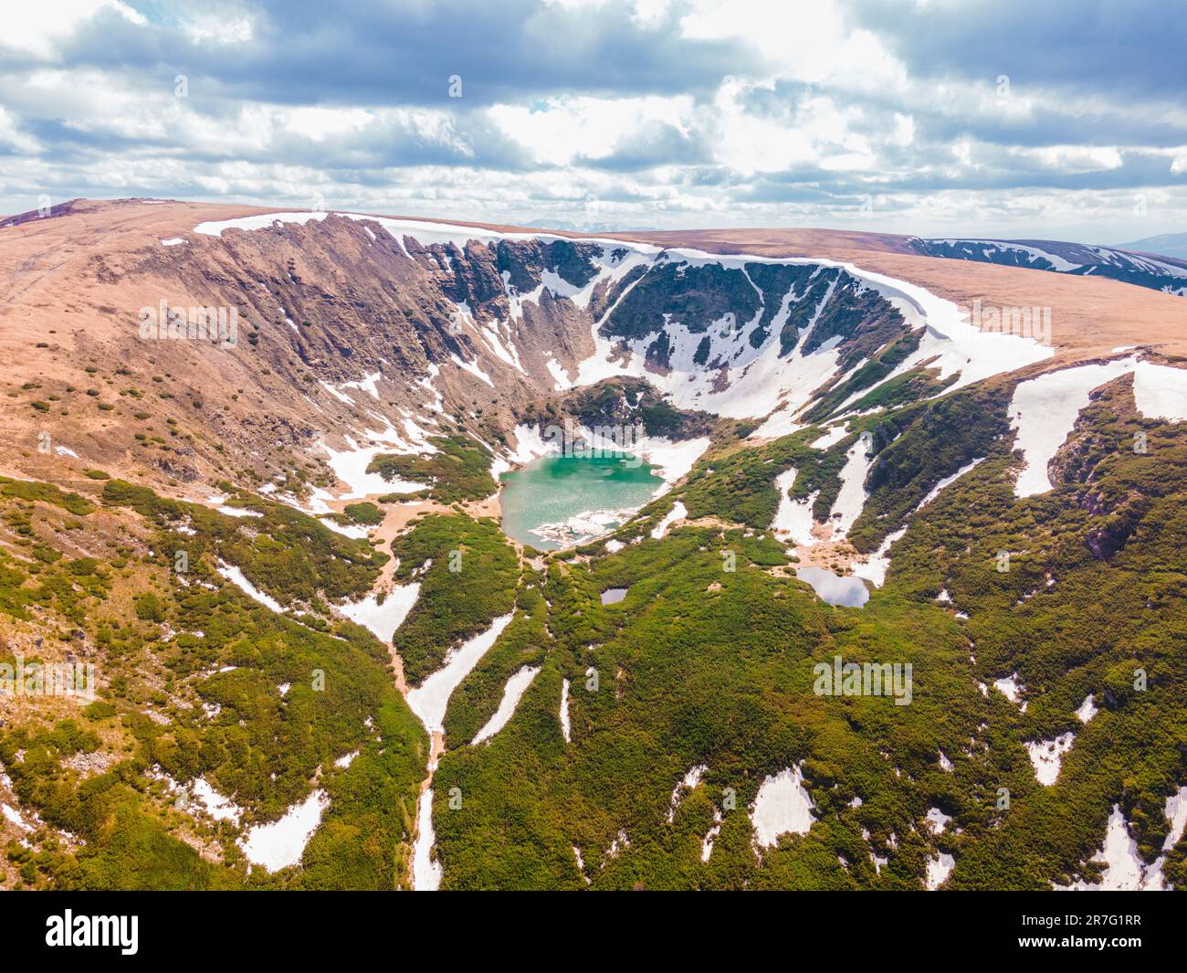 Aerial photography of the Cindrel Natural park in Romania. Birds eye ...