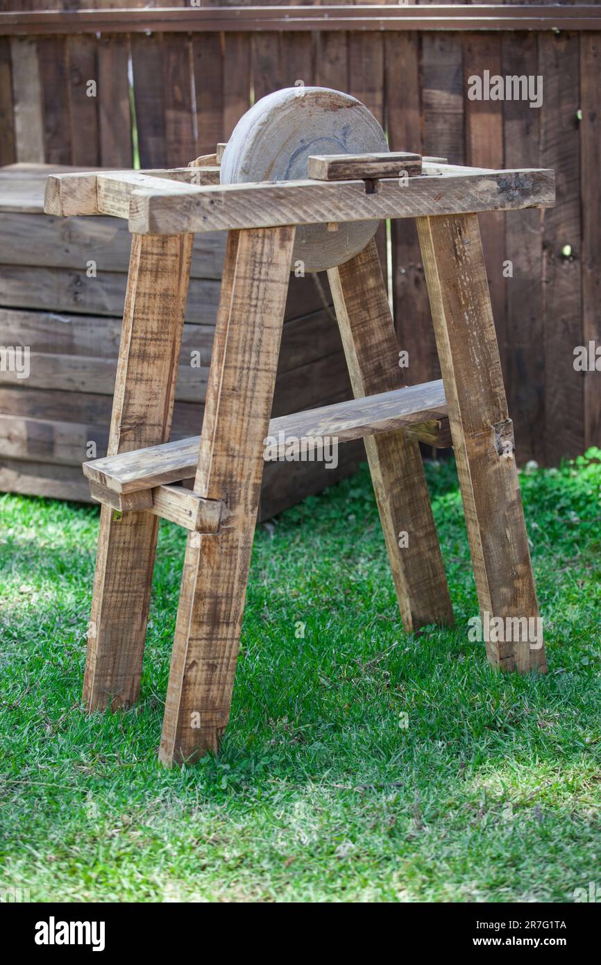 Sharpening machine. Blacksmith tools from a ancient roman military camp ...
