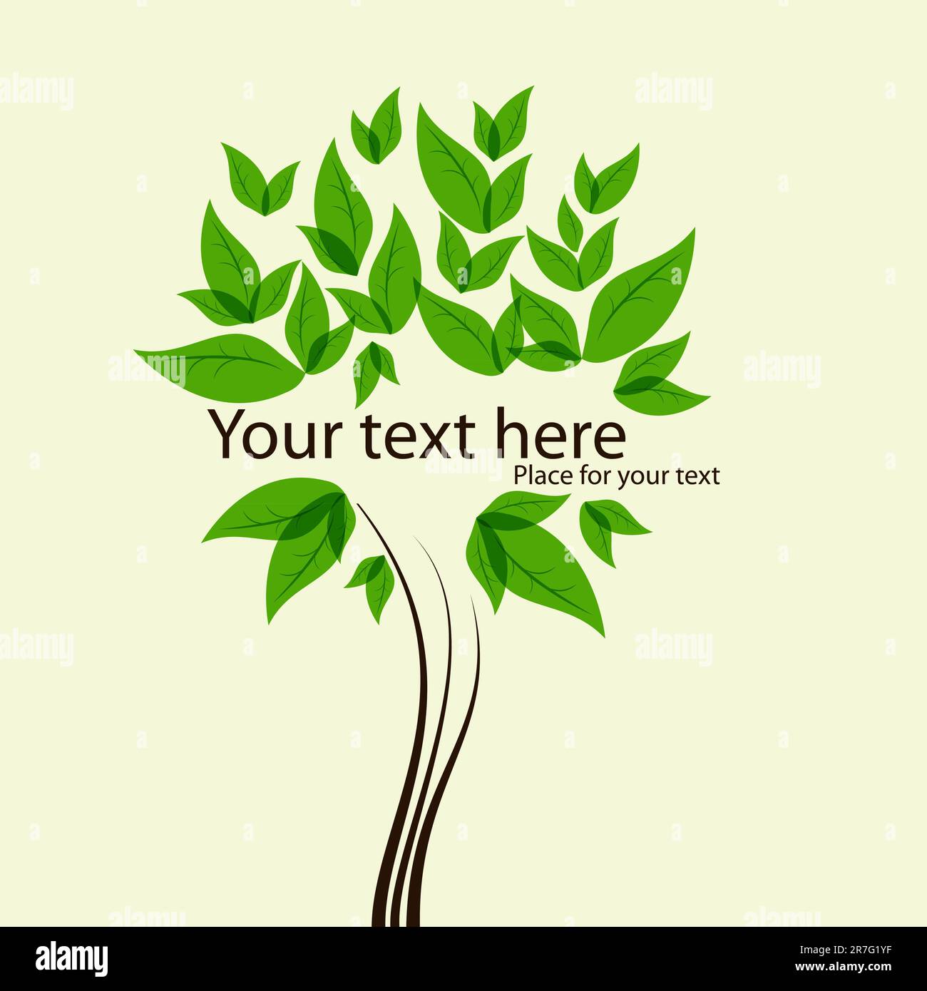 Vector picture with green tree and space for your text Stock Vector ...