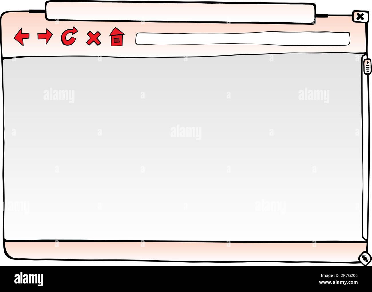 Empty browser window. Hand drawn vector illustration Stock Vector Image ...