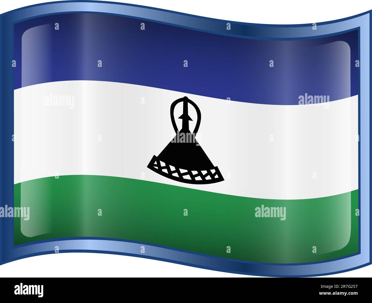 Lesotho Flag Icon, isolated on white background Stock Vector Image ...