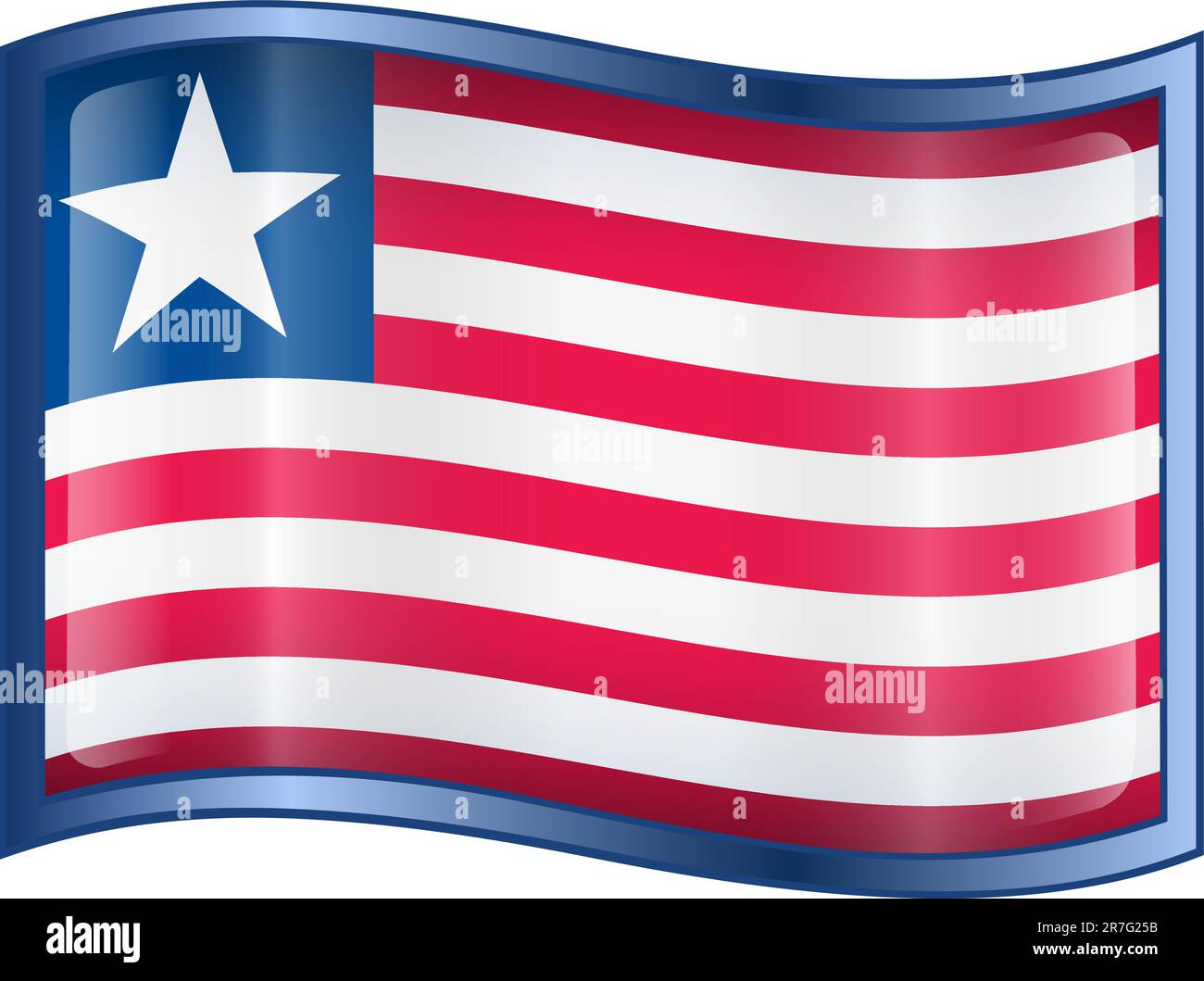 Liberian Flag icon, isolated on white background Stock Vector Image ...