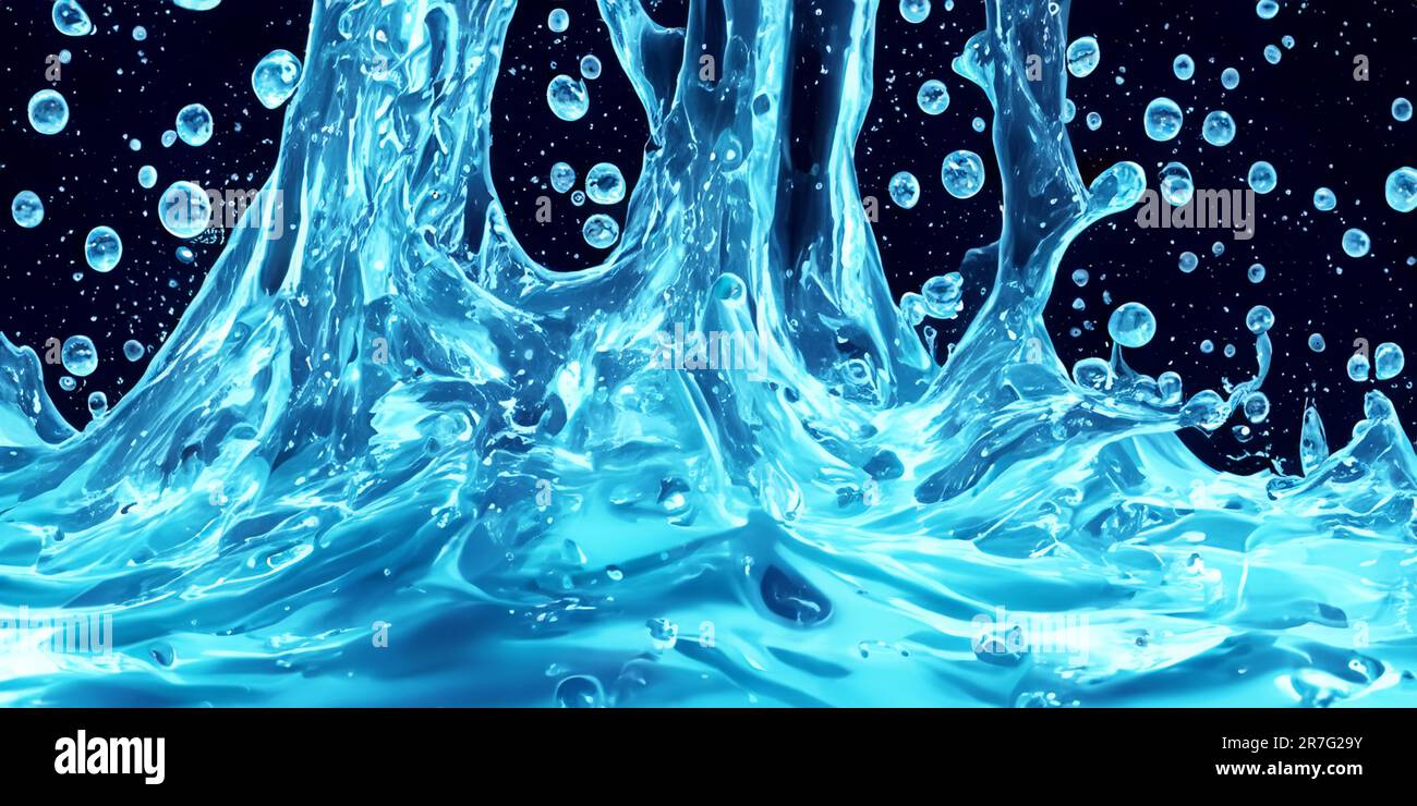 Splashing of Hyaluron gel. Liquid hyaluronic acid gel on macro ...