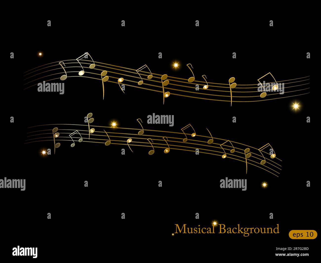 Vector musical shiny gold background Stock Vector Image & Art - Alamy